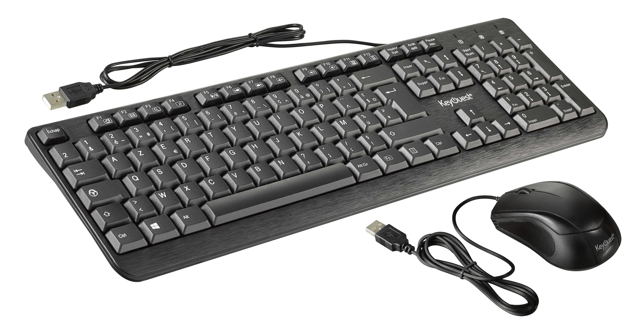 Clavier + souris OFFICE filaire noir - KeyOuest