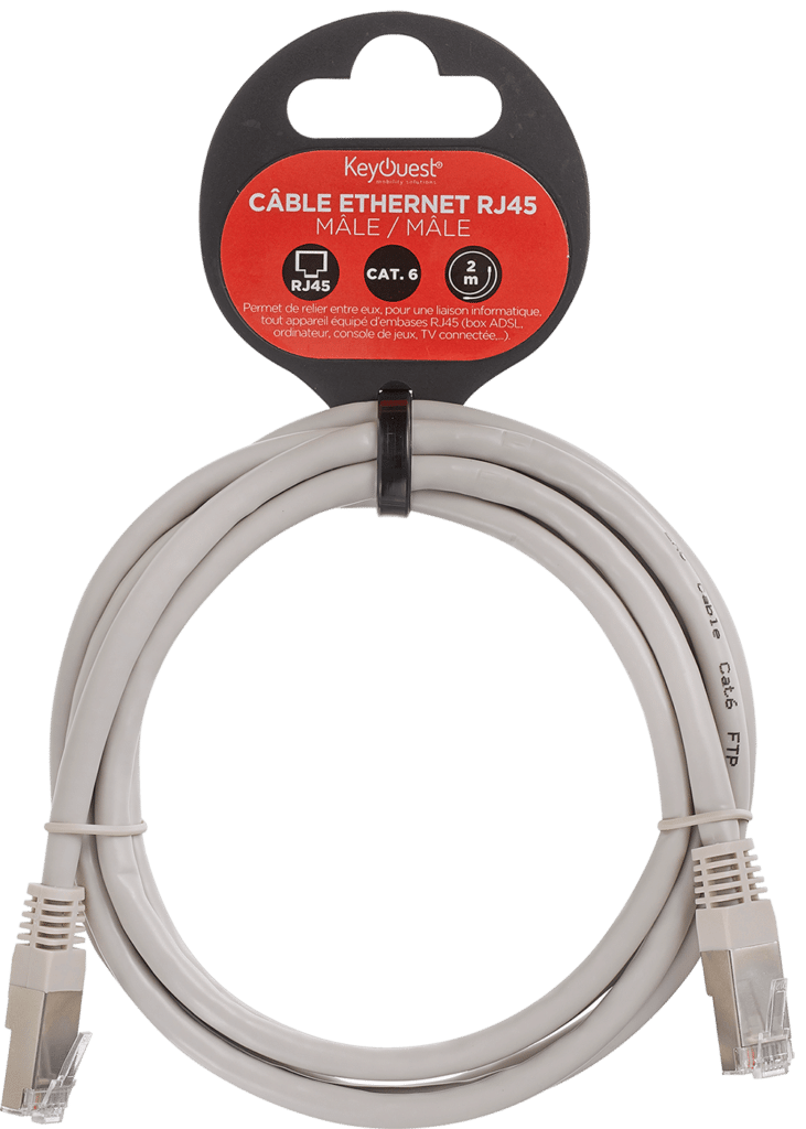 Câble RJ45 – 2m gris - KeyOuest