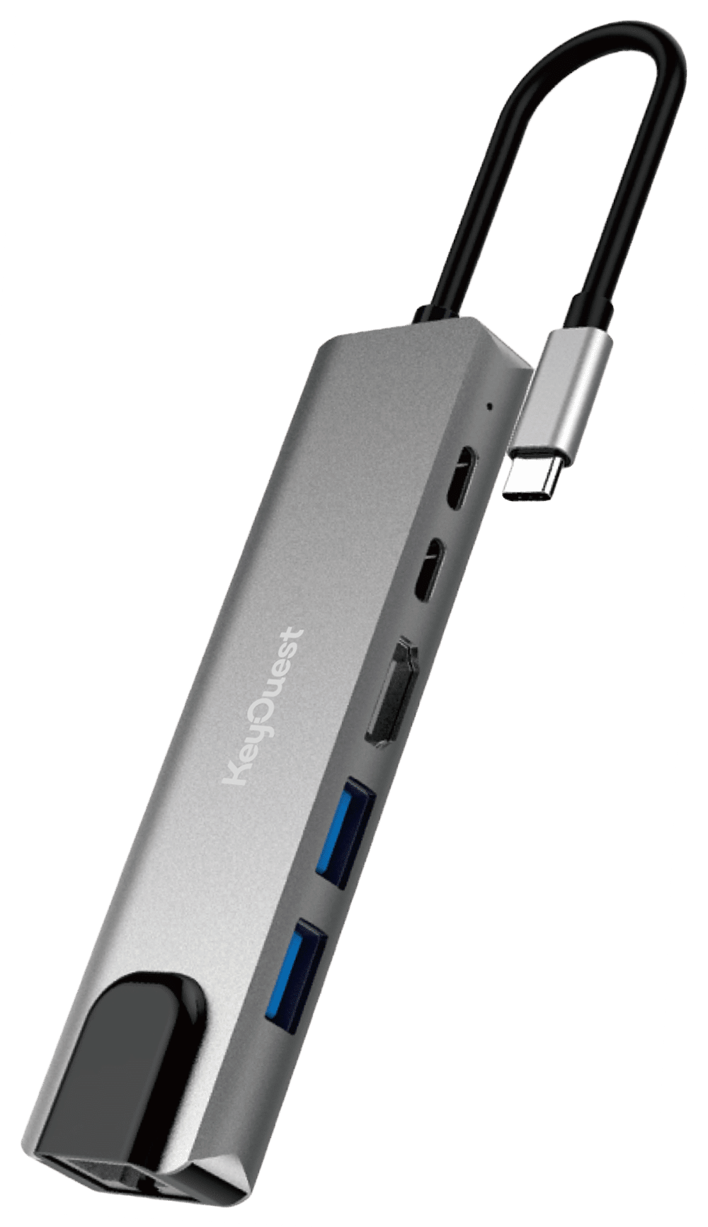 Hub USB-C 6 en 1 silver - KeyOuest